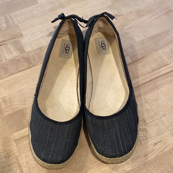 UGG | Shoes | Ugg Sn 03493 Indah Flat Womens Size 12 Ribbon Canvas ...